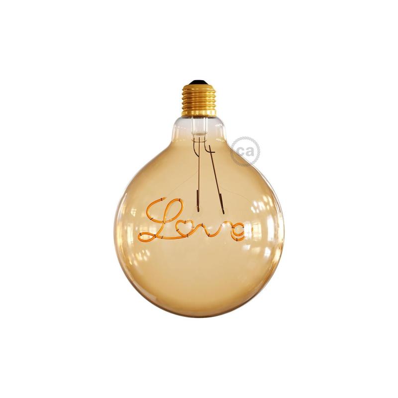 Lâmpada Filamento LED E27 5W 250 lm Regulável G125 Creative-Cables Love ...