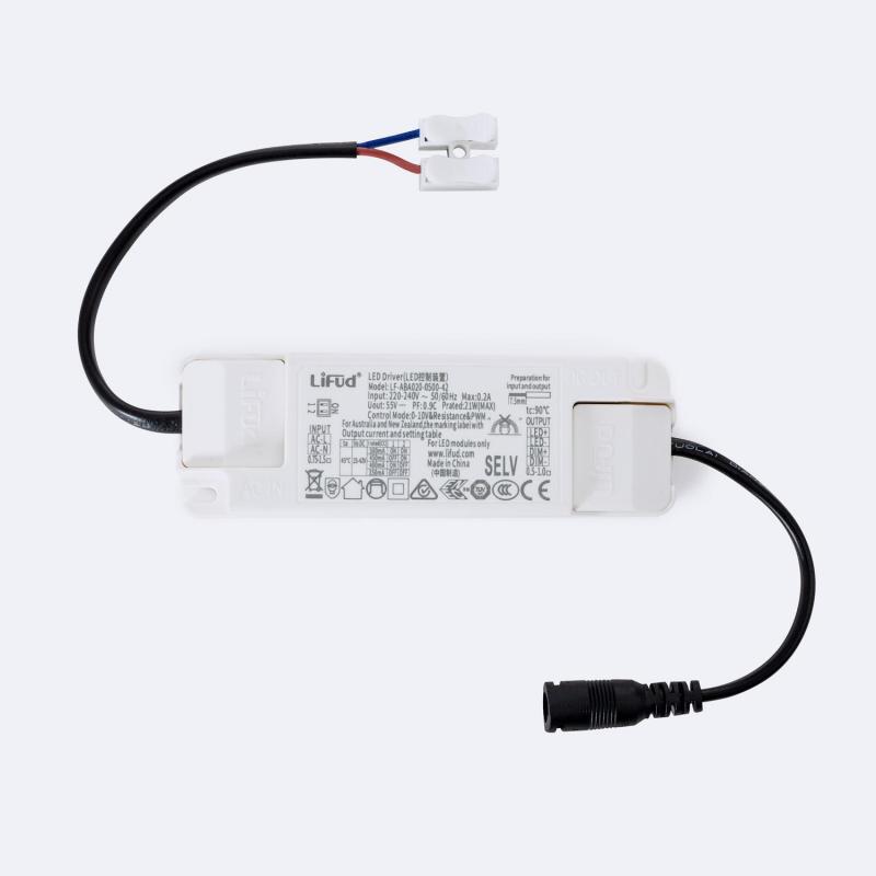Driver LIFUD Regulável 1-10V 220-240V No Flicker Saída 27-42V 350-500mA 15-20W LF-ABA020-0500-42 ...