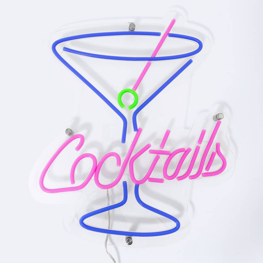 Cartel Neón LED Cocktails - efectoLED