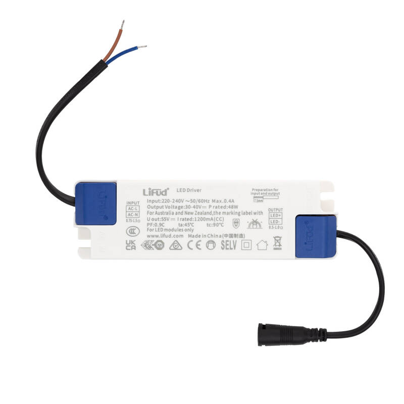 Driver LIFUD 220-240V No Flicker Saída 30-40V 1200mA 48W LF-GIF050YS1200H - efectoLED
