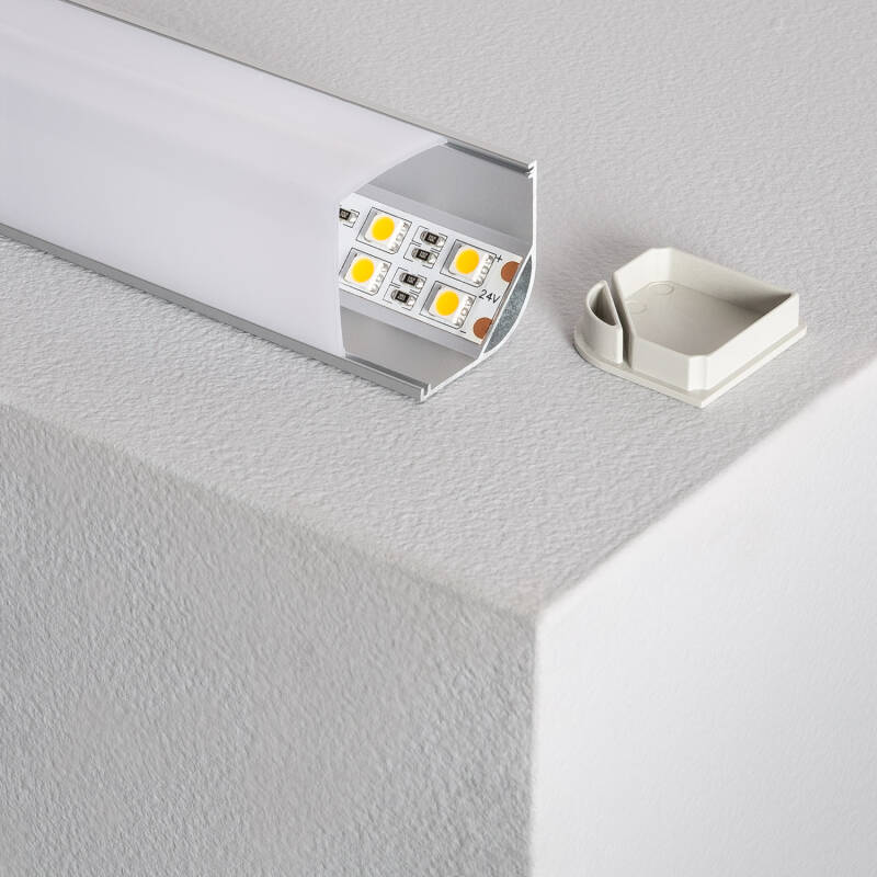 Perfil de Aluminio Esquina Triangular 2m para Tira LED hasta 20mm ...